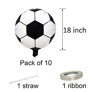 Tellpet Soccer Balloons Party Decorations, 10 Pcs Soccer Birthday Party Supplies, 2022 World Cup Decorations, Black and White