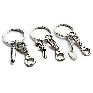 3 Partners in Crime Keyrings, Best Friends Keychain Set, Friendship Jewelry, Handcuff Jewellery, BFF Token, Sisters Gift for Birthday