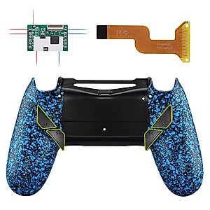 eXtremeRate Textured Blue Dawn Programable Remap Kit for PS4 Controller with Upgrade Board & Redesigned Back Shell & 4 Back Buttons - Compatible with JDM-040/050/055 - Controller NOT Included