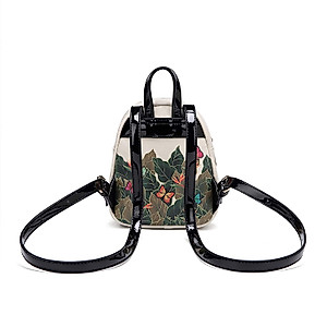 Frida Kahlo Cartoon Licensed Faux Leather Mini Size Backpack (Black: Cartoon)