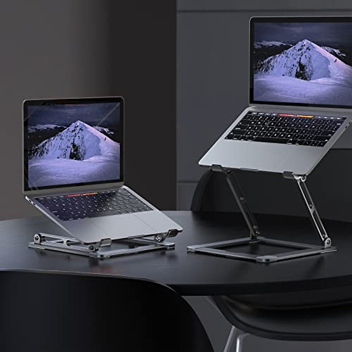 VIGLT Laptop Stand for Desk, Adjustable Laptop Stand Holder Portable Laptop Riser with Multi-Angle Height Adjustable Computer Stand for MacBook Air/Pro and More Notebooks 10-17.3"-Grey