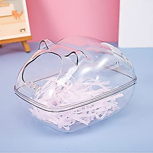 Generic Hamster Bathtub Sand House Small Animal Bath Transparent Container Box (M)