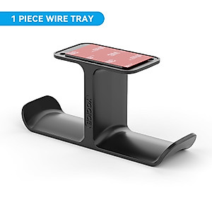 Yocice Upgraded Headphone Stand Hanger,Headset Holder Mount, Hook of Double Hanging Design with Strong Adhesive Tape for Headphones,H02U-Black-1PCS(Double Hanging)