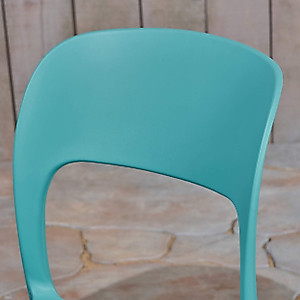 Christopher Knight Home Dean Outdoor Plastic Chairs (Set of 4), Teal