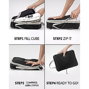 Extra Large Compression Packing Cube, OrgaWise Luggage Organizer Bag 6 Set Expandable, Suitcase Cube Organizer for Travel Essentials