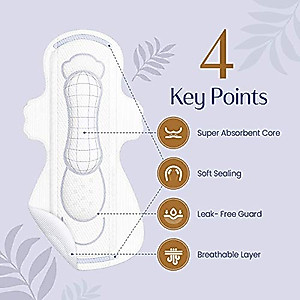 DEAR SKIN Air Embo Derma Sanitary Pads - [Overnight / 12 Count], Extra Long Sanitary Pads, Heavy Absorbency, Leak-Free Guard, Breathable Layers, Overnight Pads with Wings,