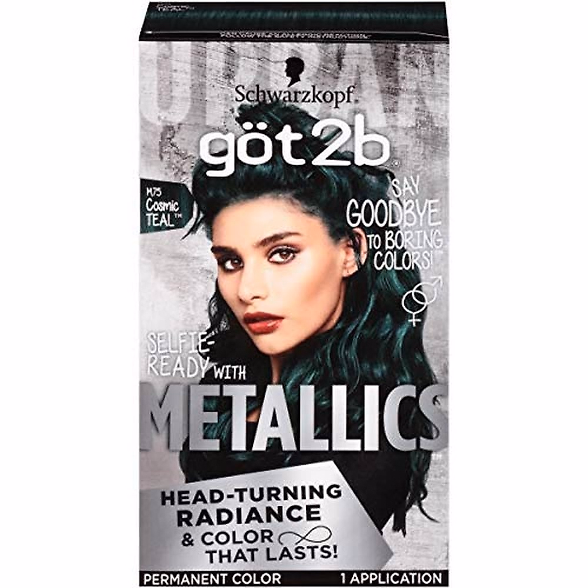 Schwarzkopf Got2b Metallics Permanent Hair Color, M75 Cosmic Teal