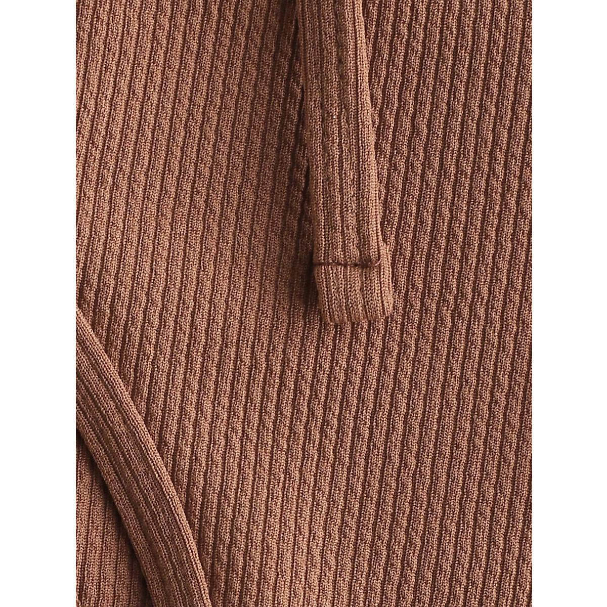 ZAFUL Women's High Cut Bikini Sets Ribbed V-Wire Cami Bikini Two Piece Swimsuit (3-Light Brown, M)