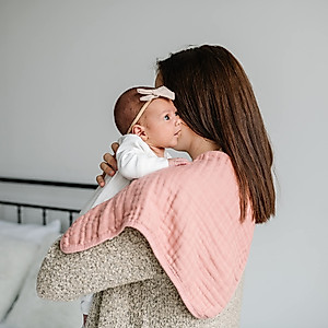 Natemia Muslin Burp Cloths for Baby Boys and Girls - Super Absorbent Baby Burp Cloths, Viscose Derived from Bamboo Cotton Baby Washcloths, 3-Pack Neutral Burp Cloths for Newborn, 21" x 11"