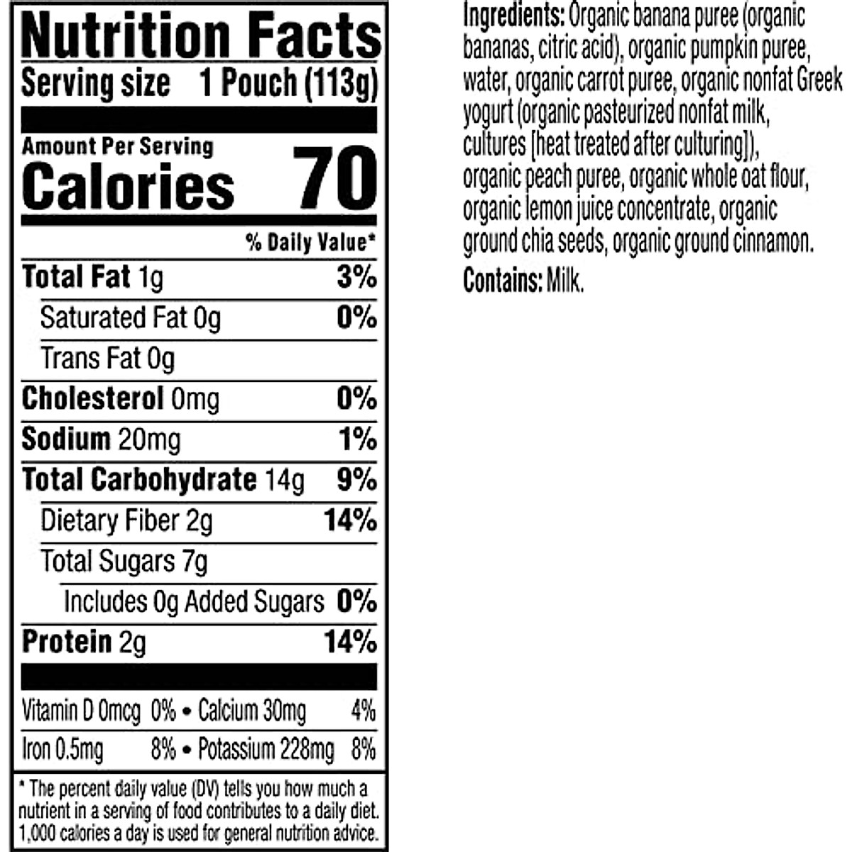 Plum Organics Mighty 4 Organic Toddler Food - Banana, Peach, Pumpkin, Carrot, Greek Yogurt, and Oat - 4 oz Pouch (Pack of 6) - Organic Fruit and Vegetable Toddler Food Pouch