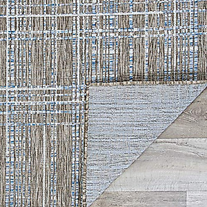 Couristan Charm Ohe Indoor/Outdoor Area Rug, 7'10" Round, Sand Light Brown-Ivory