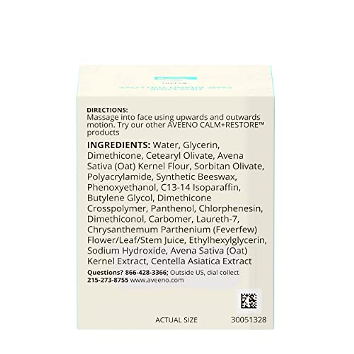 Aveeno Calm + Restore Oat Gel Facial Moisturizer for Sensitive Skin, Fast-Absorbing, Soothing Lightweight Gel Cream Face Moisturizer with Prebiotic Oat & Feverfew, Fragrance-Free, 0.5 oz