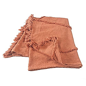 LR Home Bohemian Basics Decorative Diamond Tufted Cotton Throw Blanket
