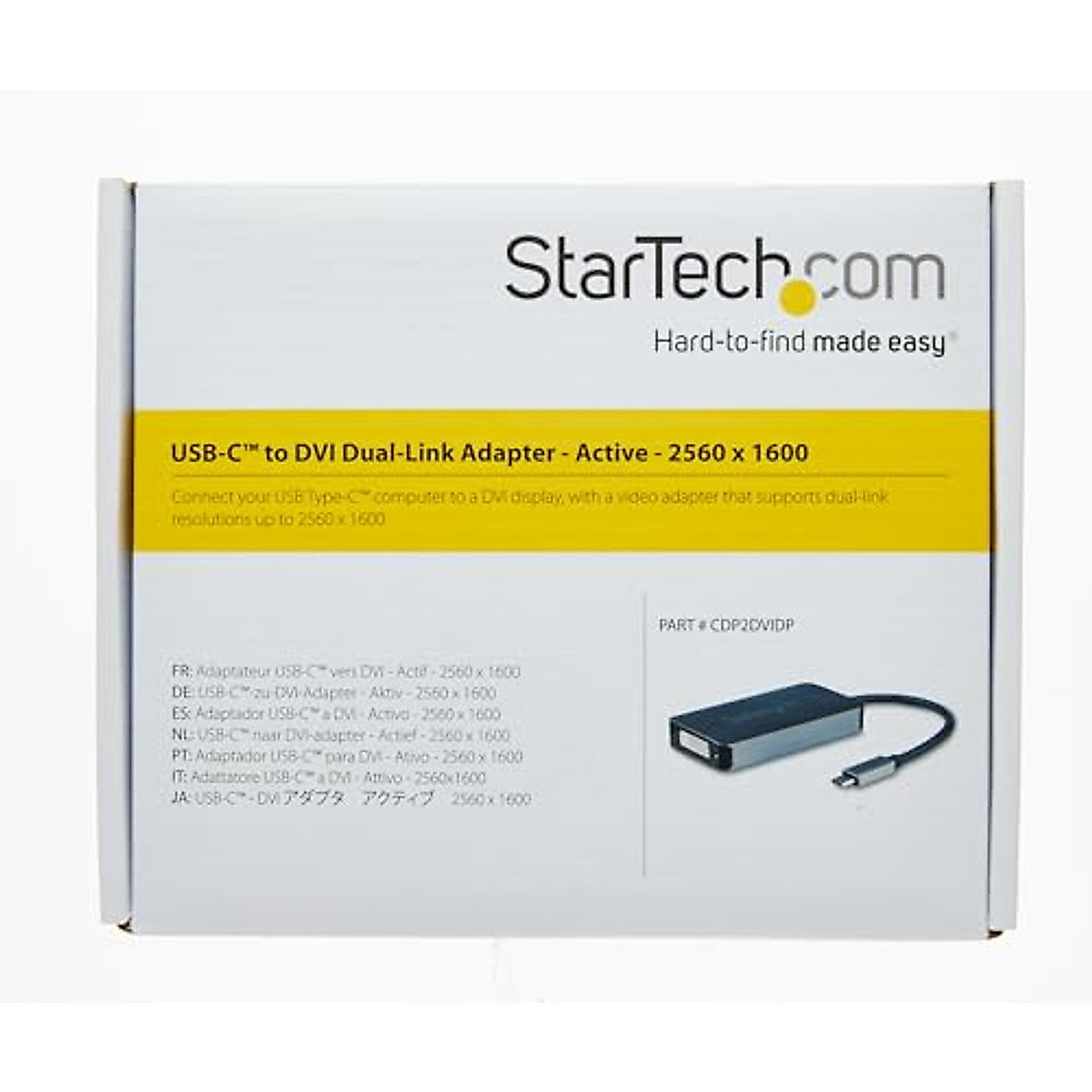 StarTech.com USB 3.1 Type-C to Dual Link DVI-I Adapter - Digital Only - 2560 x 1600 - Active USB-C to DVI Video Adapter Converter (CDP2DVIDP), Space Gray