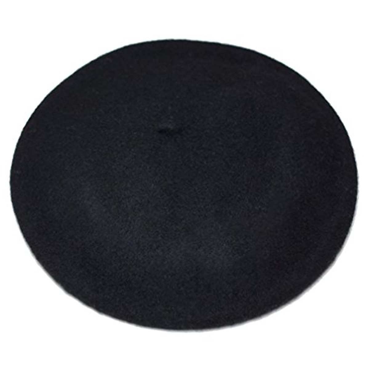 Women French Wool Beret Hats - Solid Color Classic Beanie Winter Cap (Black)