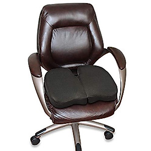 TravelMate Extra-Large Gel-Memory Foam Seat Cushion – Perfect for Office Chair and Wheelchair – Does Not Slip Even on Marble Floors – Washable & Breathable Cover – Relieves Back Pain – 19.5”x17”x2.5”