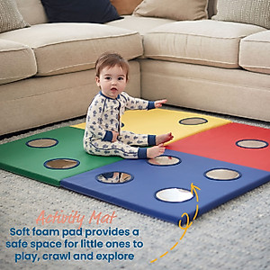 ECR4Kids SoftZone 123 Look at Me Activity Mat, Folding Playmat, Assorted