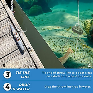 A1FISHER 3Packs Crab Throw Line Length 30FT/9.14M with 4OZ Lead Weight