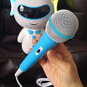 JIANWEI Wired Microphone for Kids, Kids Wired Dynamic Singing Mechine Lightweight 3.5mm Jack Handheld Dynamic Microphone for Kids Singing(Blue)