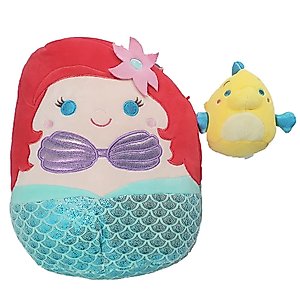Kelly Toy Squishmallow Official Kellytoy Plush 12In Ariel & Flounder - Disney Ultrasoft Stuffed Animal Plush Toy, 12 inches