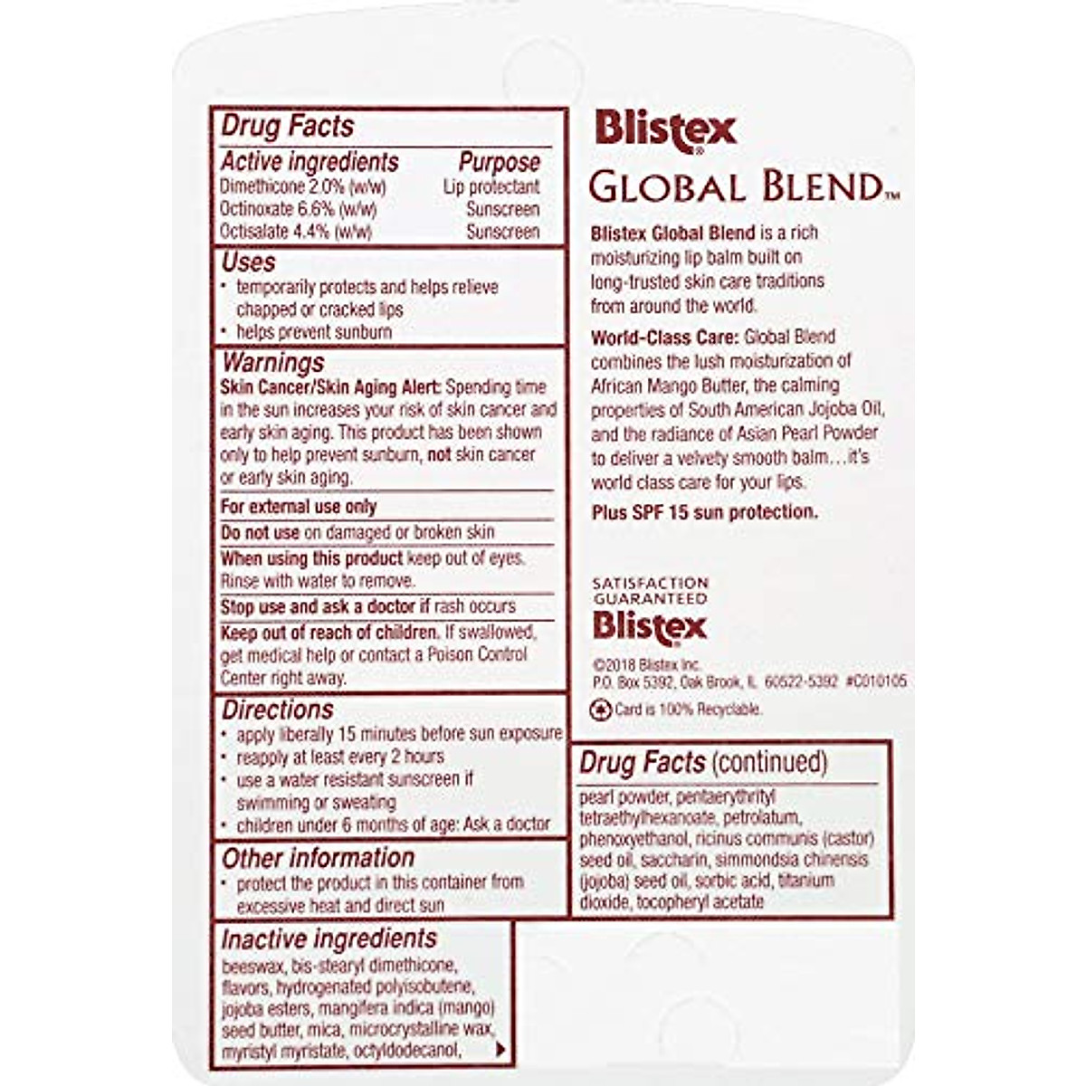 Blistex Global Blend, 0.13 oz