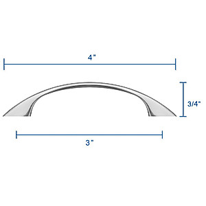 LIZAVO Brushed Satin Nickel Cabinet Pulls Curved Arched Kitchen Cabinet Handles Modern Hardware for Drawer Dresser- 3 inch (76mm) Hole Centers- 25 Pack