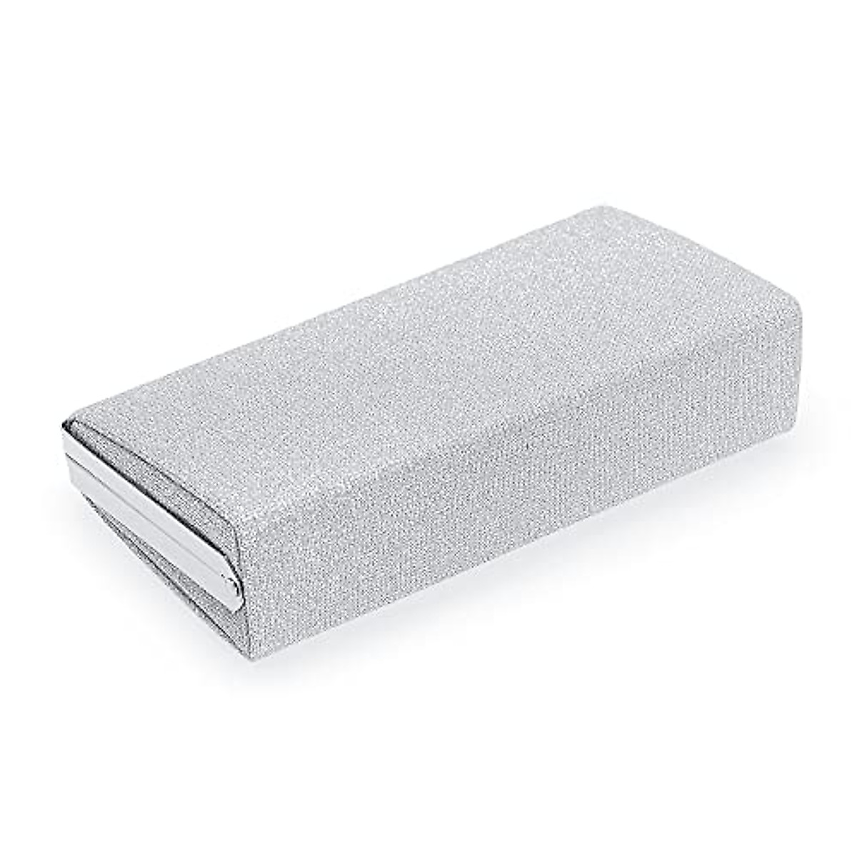 IXEBELLA Glistening Clutch Purse for Women Evening Bag Small Formal Cocktail/Prom/Wedding Party Clutch (Silver)