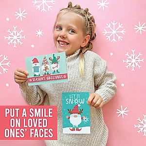 Hadley Designs 24 Christmas Cards with Envelopes - Blank Holiday Cards with Envelopes for Family, Friends & Business, Made in the USA (Gnome)