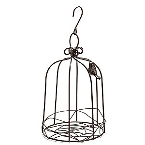 TJ Global Iron Birdcage Hanging Planter, Metal Wire Flower Pot Basket Wrought Iron Plant Stands for Plants, Flowers, Garden, Patio, Balcony Outdoor and Indoor Décor