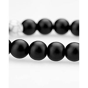 Howlite Black Matte Agate Couples Distance Energy Beads Bracelet For Valentine's Day Gift