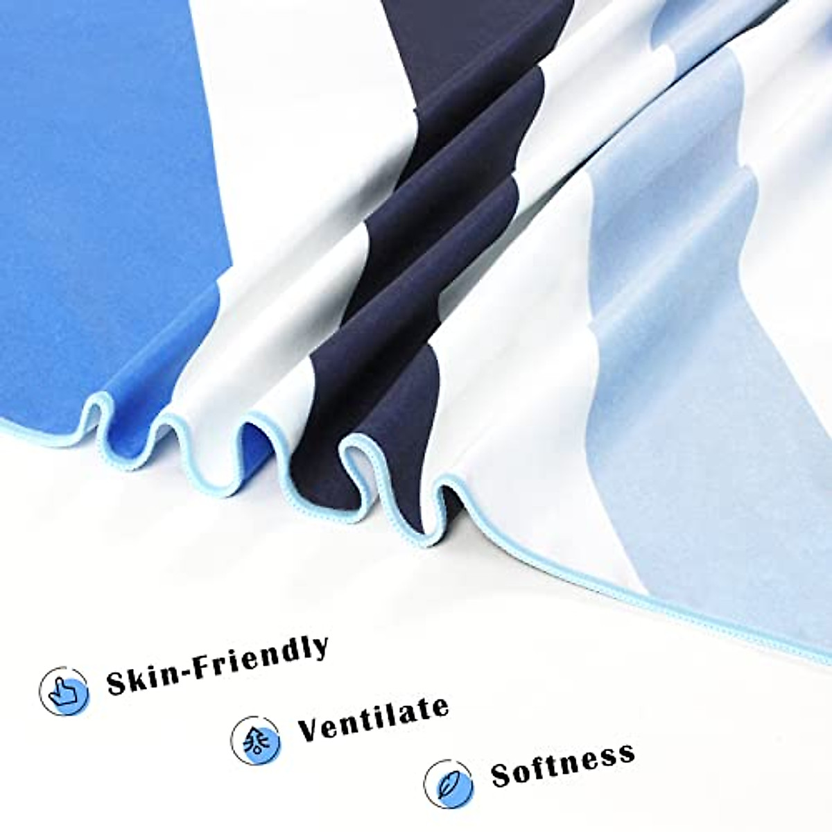 Whale Flotilla Large Quick Dry Beach Towel (30"x60"), Microfiber Sand Free Beach Towels for Kids and Adults, Super Absorbent Compact Pool Travel Towel, Blue