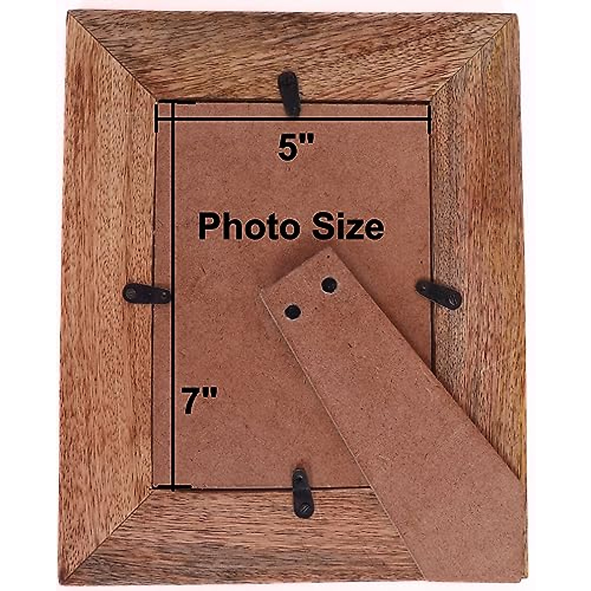 indoStrides Hand Carved Mango Wood 5x7 Picture Frame for Tabletop use