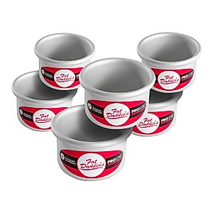 Fat Daddio's Anodized Aluminum Round Cake Pans, 6 Piece Set, 3 x 2 Inch