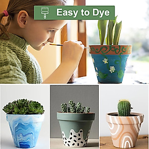 6 inch Clay Pots for Plants with Saucer, Large Terra Cotta Plant Pots with Drainage Hole, Flower Pots with Tray, Terracotta Pots for Indoor Outdoor Plant - Pack of 4 Planters