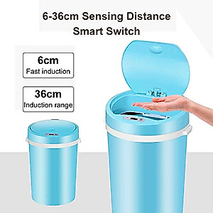 WENLII 16L Automatic Induction Trash Can Touchless Smart Motion Sensor Rubbish Waste Bin Waste Garbage Bin