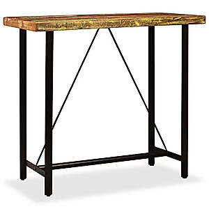 AJSEOYBS Dining Table Mid-Century Vintage Kitchen Table for Person for Dining Room Balcony Cafe Bar,Bar Table Solid Reclaimed Wood 47.2"x23.6"x42.1"