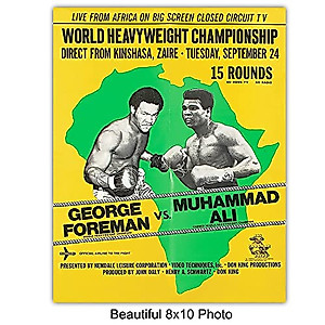 Muhammad Ali Wall Art Poster Set - Bar Wall Decor - Gym Wall Decor - Motivational Sports Decor - African American Wall Art - Man Cave Decor - Boxing Posters- Gifts for Men Boys - Black Art