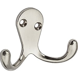National Hardware N325-522 Double Clothes Hooks, 0, Satin Nickel