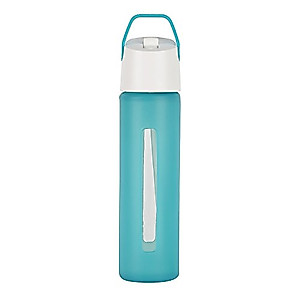 Takeya Modern Flip Straw with Carry Handle, 18-Ounce, Teal