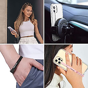 Dracool 2 PCS Silicone Phone Strap Cell Phone Grip Loop Elastic Stretching Band Hand Finger Holder Secure Slim Universal for Galaxy & iPhone Case Most Smart Phone Cases - Transparent