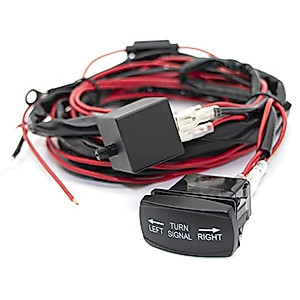 Universal ATV UTV Rocker Switch Turn Signals Street Legal Kit Side by Side Turn Signal Light Flasher Relay Wire Harness for Polaris RZR Ranger Turbo Can-Am (Non-Backlit, Green)