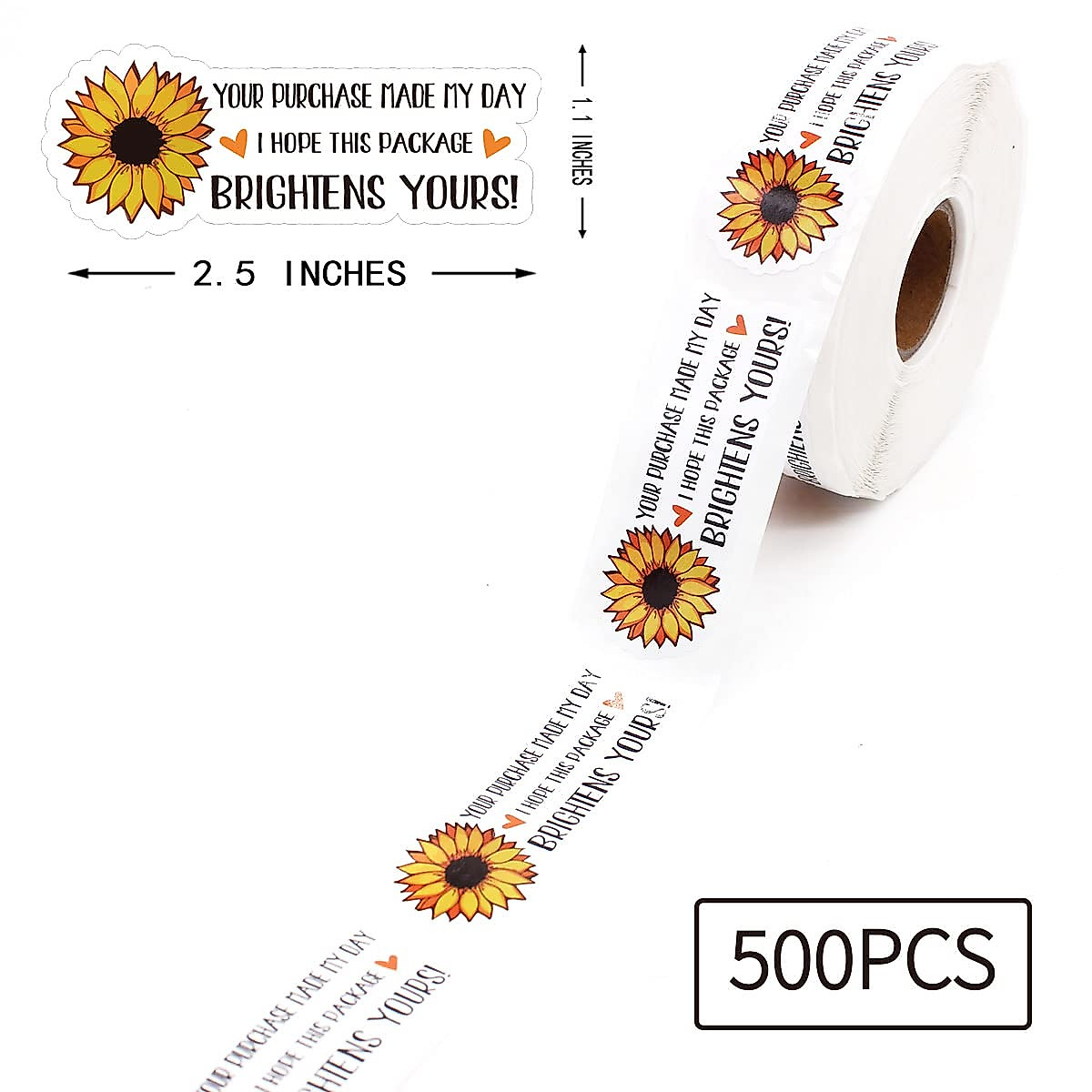 Littlefa Your Purchase Made My Day I Hope This Package Brightens Yours Small Business Stickers,Thank You Stickers,Handmade Stickers,Small Business Stickers, Envelopes Stickers 500 PCS