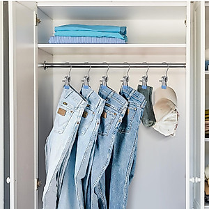 50PCS Space-Saving Clothespin Hat Pants Storage Hanging Travel Hook, Portable 360° Rotating Stainless Steel Hanging Hook Clips Towel Clips,Laundry Hooks Hanging Clips with Clips for Home and Travel