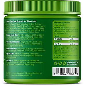 Glucosamine for Dogs with Hemp - Hip & Joint Dog Supplement with Chondroitin, Curcumin, Organic Turmeric & MSM + Omega 3 - Soft Chews for Mobility and Arthritis Relief for Hips & Joints - 90 Count