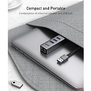 USB-A to Gigabit Ethernet Adapter with 3 USB 3.0 Hub