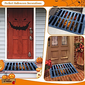 Halloween 3D Illusion Clown Doormat, (15.7 "x 23.6") Drain Doormat, Indoor and Outdoor Horror Movie Halloween Area Carpet Decoration (Blue-Black)