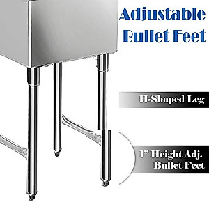 Stainless Steel Prep & Utility Sink With Faucet - 1 Compartment Commercial Kitchen Sink - NSF Certified - Single 18" x 16" Inner Tub (Restaurant, Kitchen, Laundry, Garage)