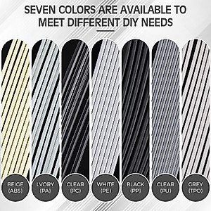 Saintrygo 78 Pieces Plastic Welding Rods, PU PP ABS PE TPO PA PC 7 Types of Plastic Welding Repair Rods Strips Common Plastic Welding Rods Kit for Car Bumpers Daily Plastic Repair, 7.9 Inch