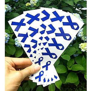40 Dark Blue Ribbon Temporary Tattoos: Colon Cancer Awareness Tattoo