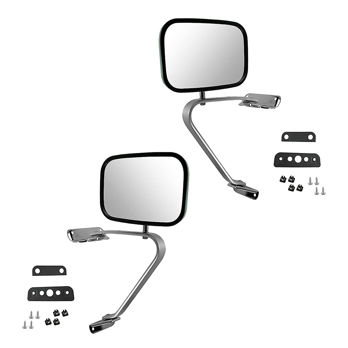 Side View Manual Mirrors Stainless Steel Pair Set for Ford F-Series Pickup Truck
